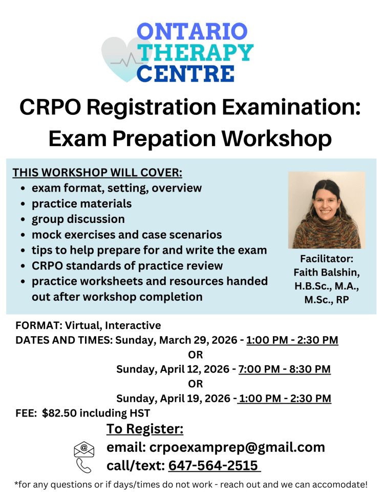 CRPO Exam – Ontario Therapy Centre